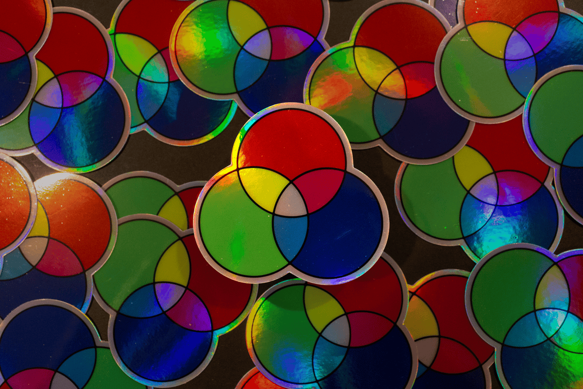 Holographic RGB Color Diagram Sticker – DesignwithMurial
