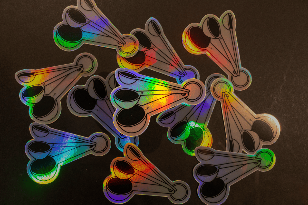 Holographic Measuring Cups Sticker – DesignwithMurial