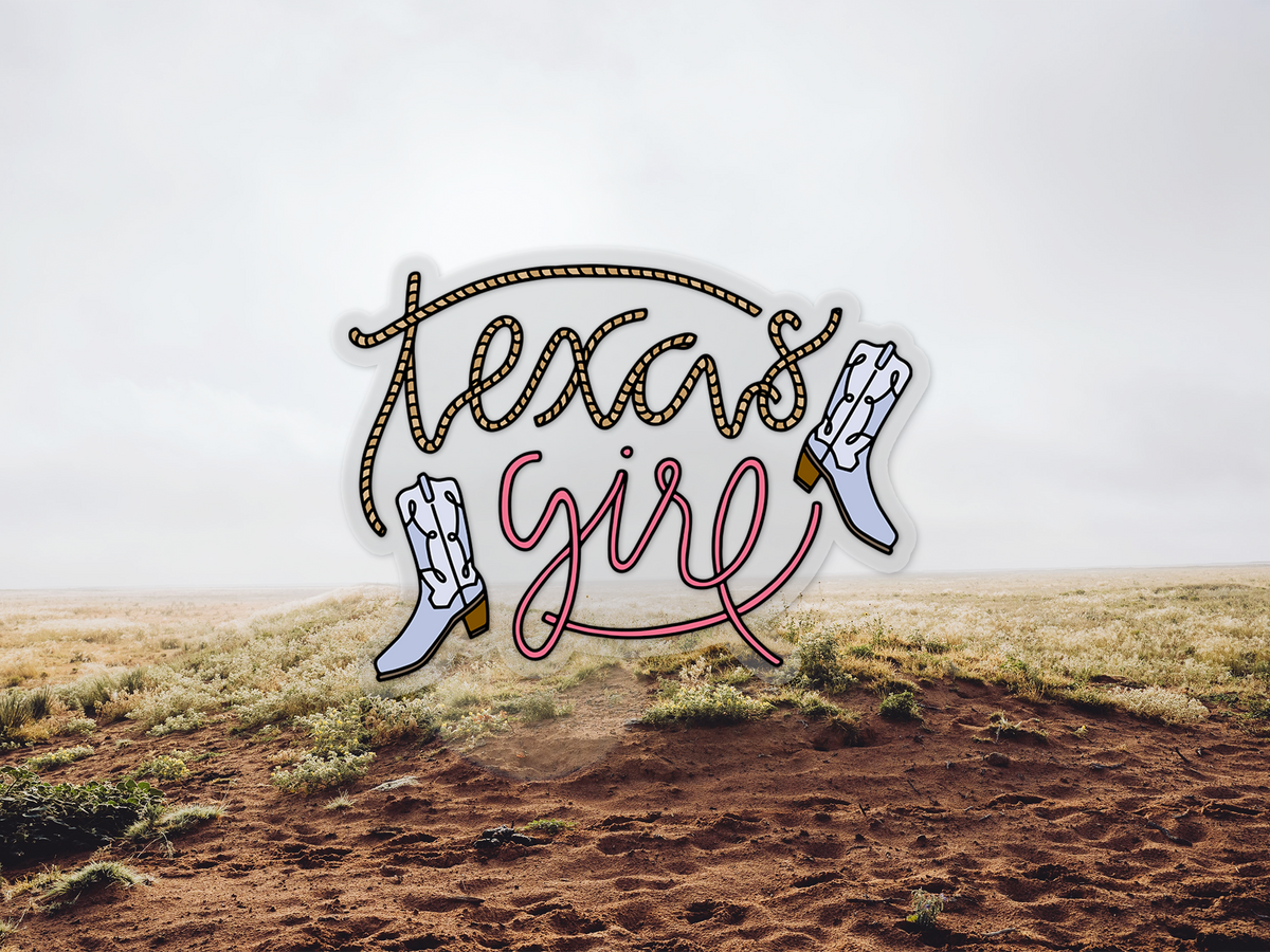 Texas Girl Transparent Sticker – DesignwithMurial